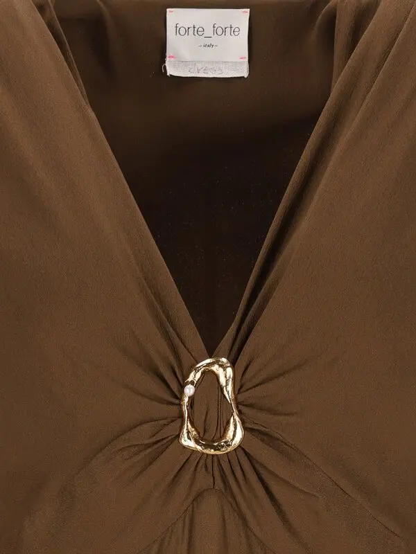 FORTE_FORTE Marocaine Sculpture Buckle Dress