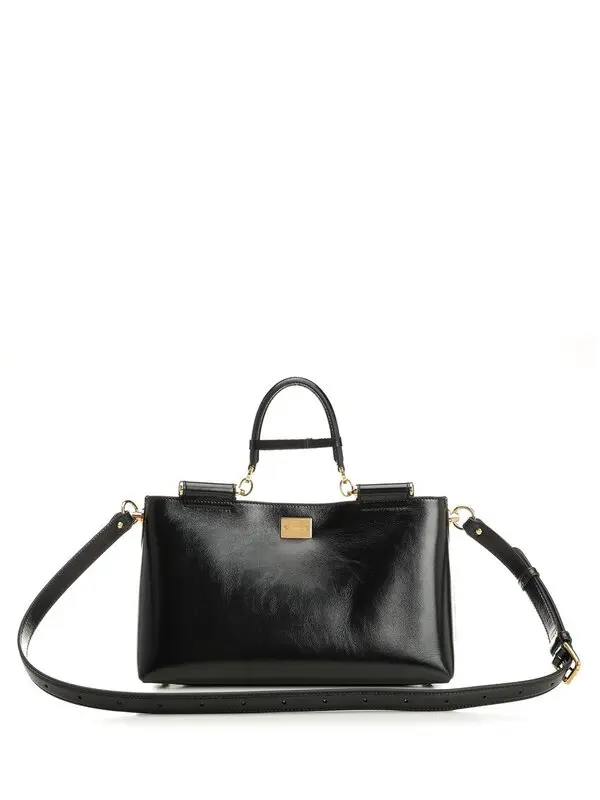 Dolce & Gabbana Vittorio Leather Top Handle Bag With Adjustable Shoulder Strap