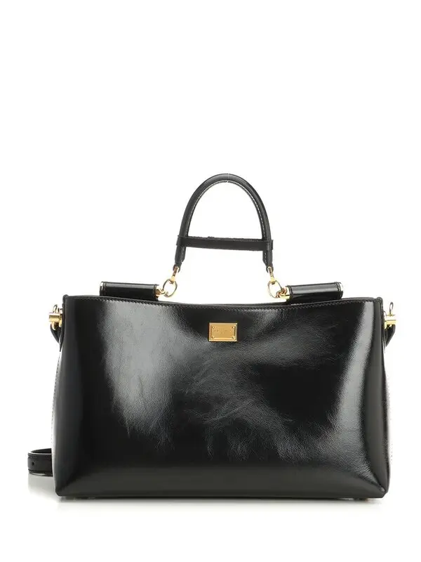 Dolce & Gabbana Vittorio Leather Top Handle Bag With Adjustable Shoulder Strap