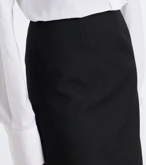 SHUSHU/TONG Ruffled Wool And Silk Midi Skirt