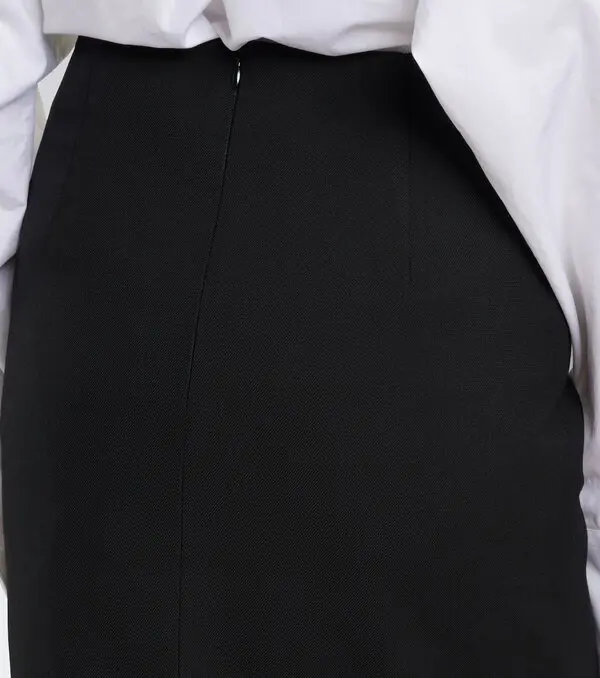 SHUSHU/TONG Ruffled Wool And Silk Midi Skirt