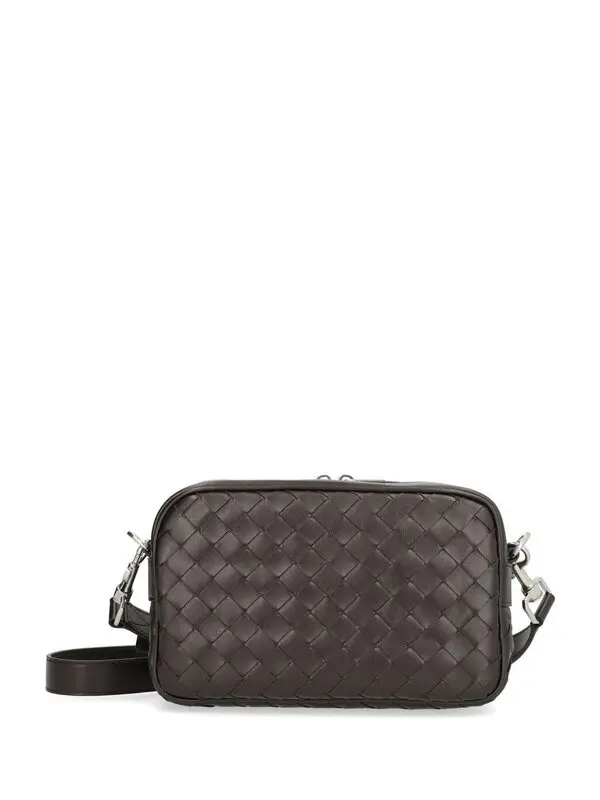 Bottega Veneta Woven Leather Camera Bag - Brown