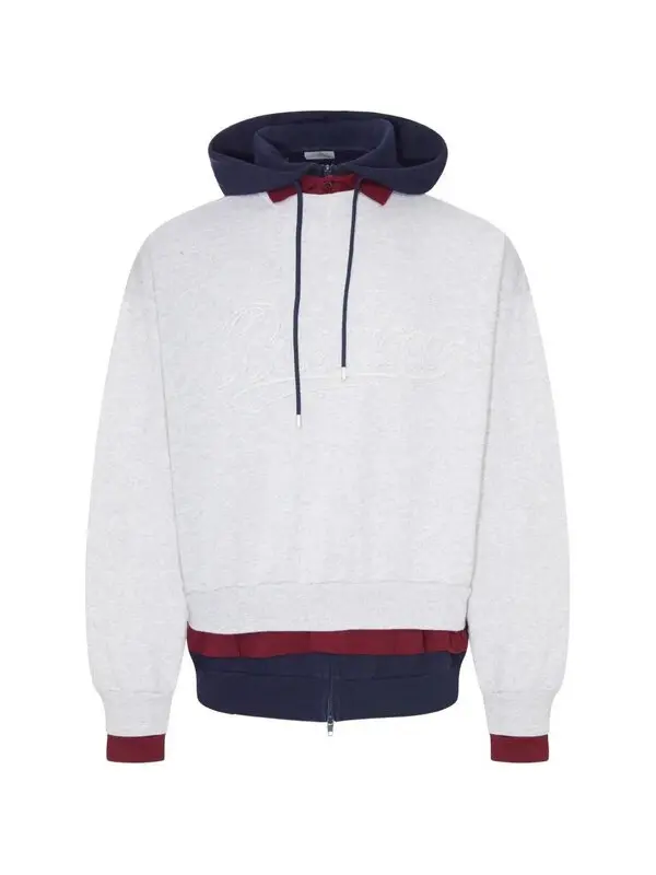 Balenciaga Layered Logo Hoodie - Gray