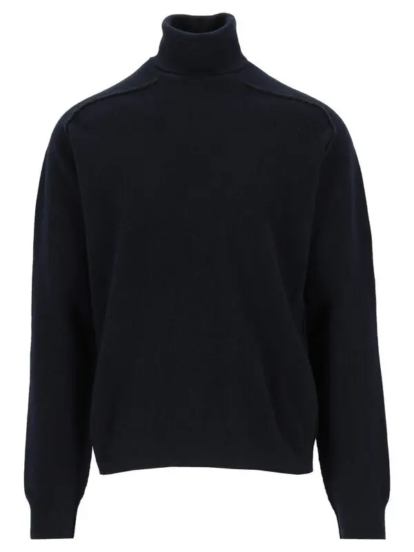 MAISON MARGIELA High Neck Virgin Wool Sweater - Blue