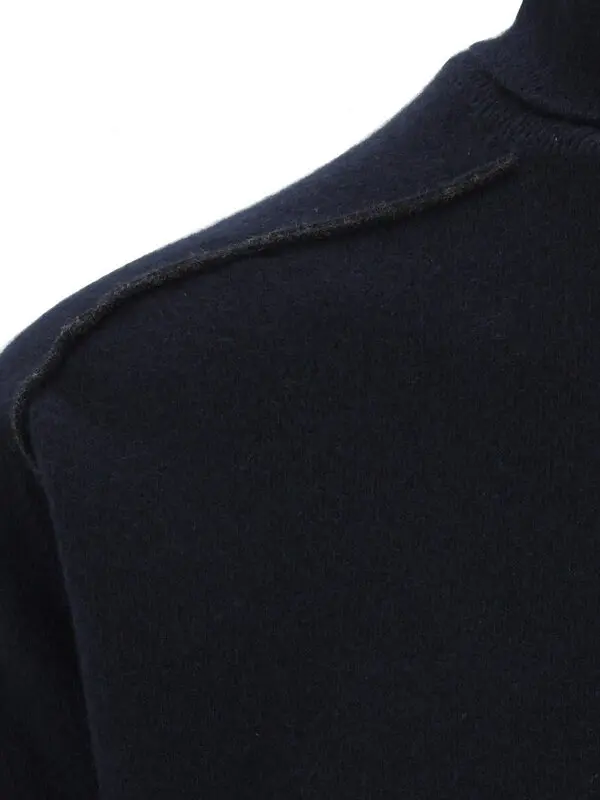 MAISON MARGIELA High Neck Virgin Wool Sweater - Blue
