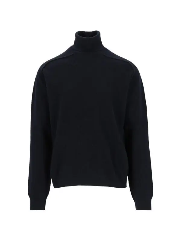 MAISON MARGIELA High Neck Virgin Wool Sweater - Blue
