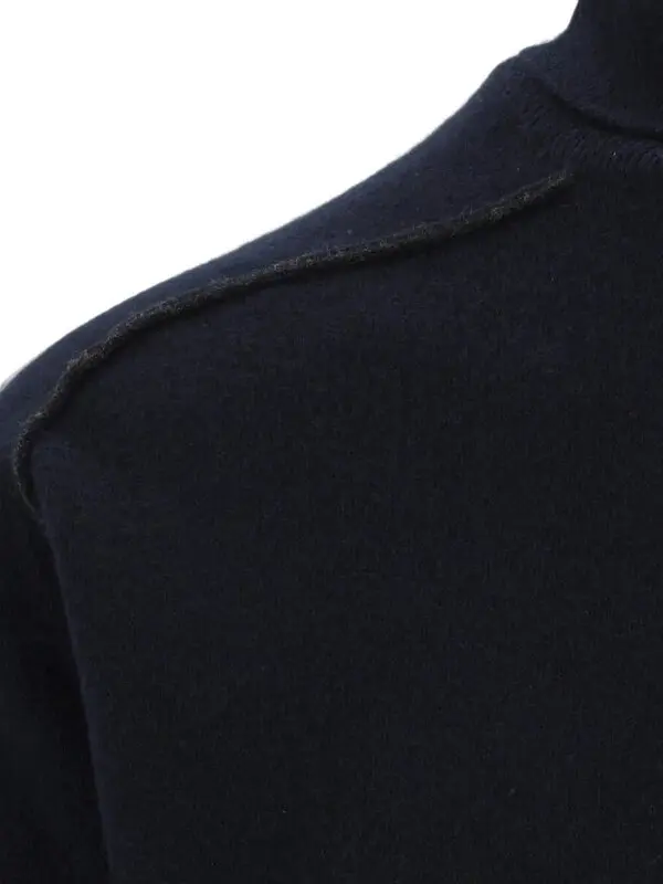 MAISON MARGIELA High Neck Virgin Wool Sweater - Blue