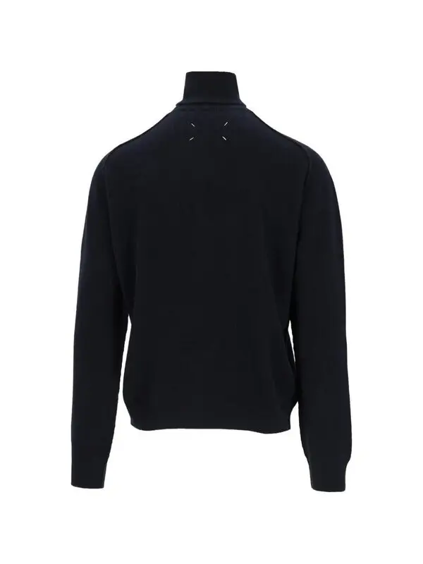 MAISON MARGIELA High Neck Virgin Wool Sweater - Blue
