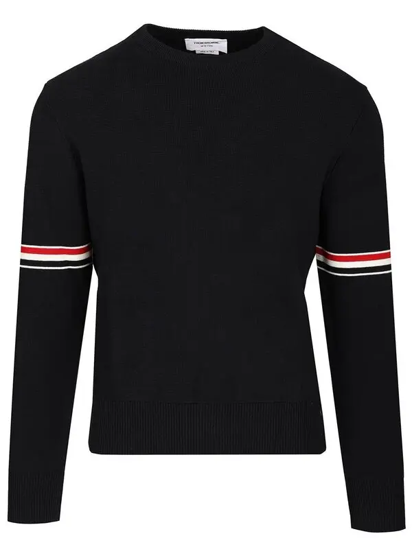 Thom Browne Milano Stitch Crew Neck Sweater - Blue