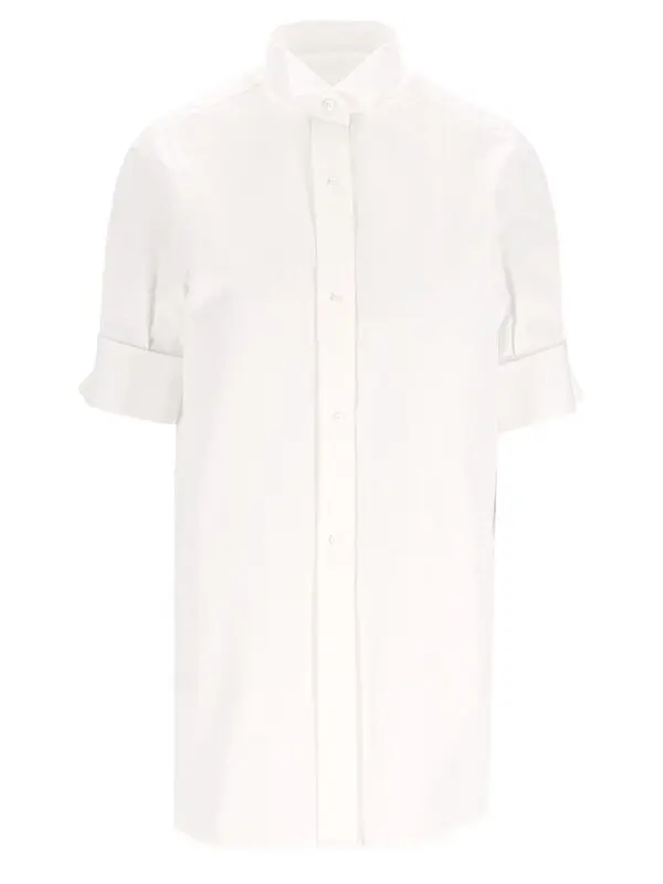 MAISON MARGIELA Cotton Poplin Short Sleeve Shirt - White