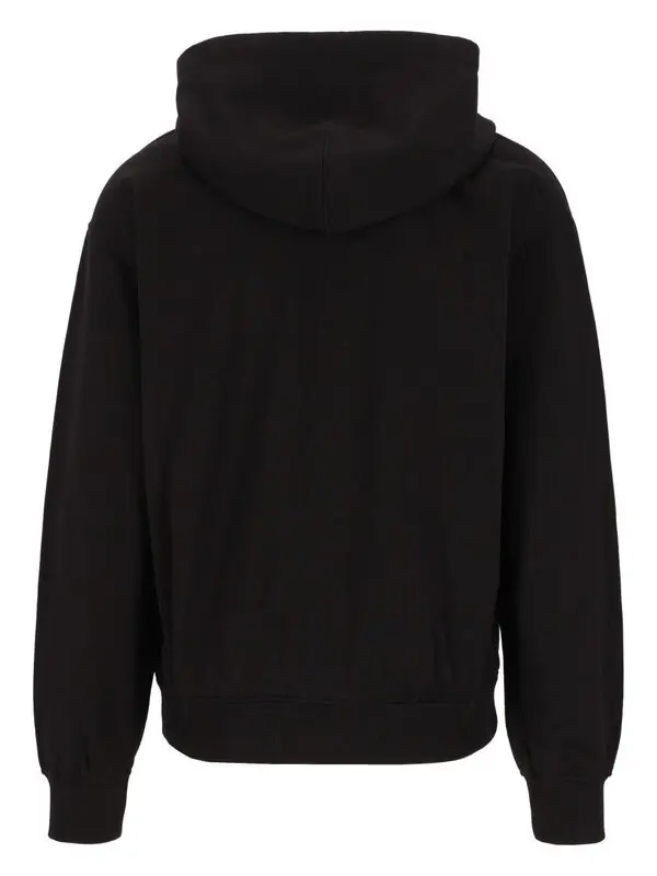 Dolce & Gabbana Cotton Zip-up Hoodie With Logo Tag - Black