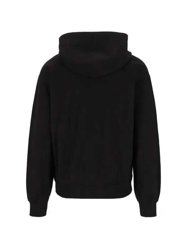 Dolce & Gabbana Cotton Zip-up Hoodie With Logo Tag - Black