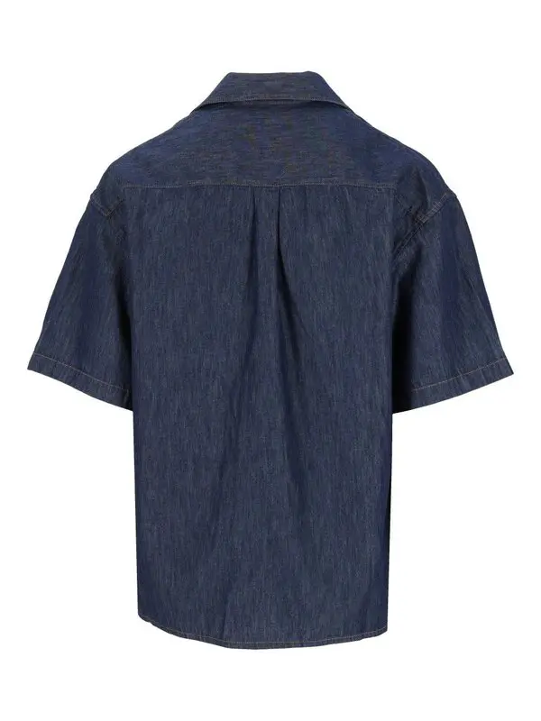 Loewe Short-sleeved Shirt In Cotton - Blue