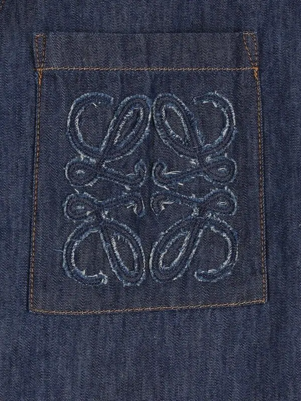 Loewe Short-sleeved Shirt In Cotton - Blue