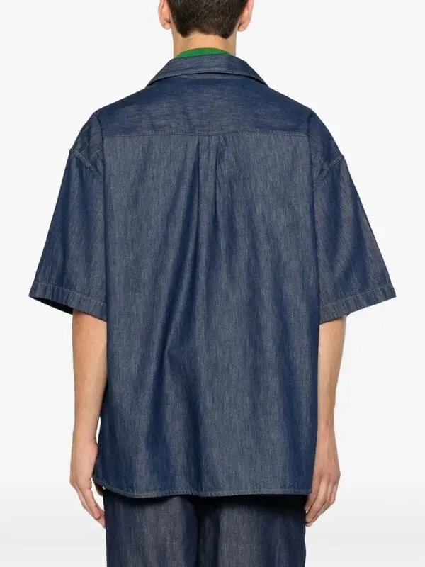 Loewe Short-sleeved Shirt In Cotton - Blue