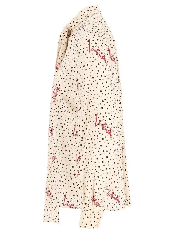 Valentino Garavani Plus Depois Bubble Crepe De Chine Shirt With Integrated Scarf - White