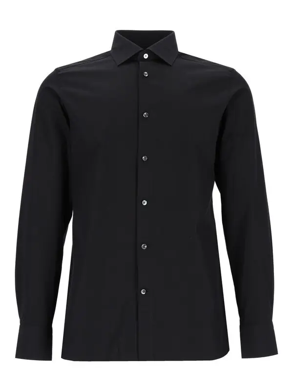 Zegna Trofeo Cotton Shirt - Black