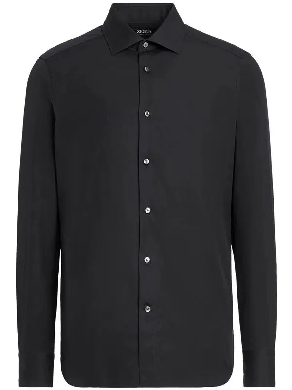 Zegna Trofeo Cotton Shirt - Black