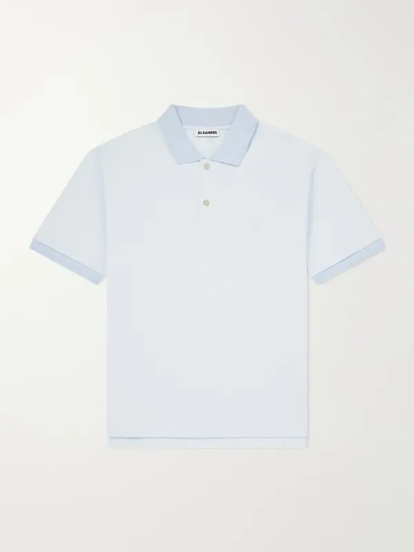 JIL SANDER Logo-embroidered Cotton-piqué Polo Shirt