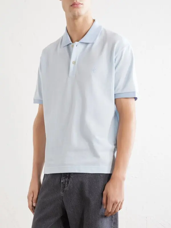 JIL SANDER Logo-embroidered Cotton-piqué Polo Shirt