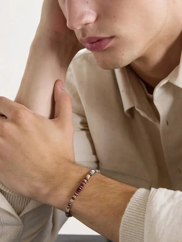 PEYOTE BIRD Cadiz 14-karat Gold, Opal And Oyster Shell Beaded Bracelet