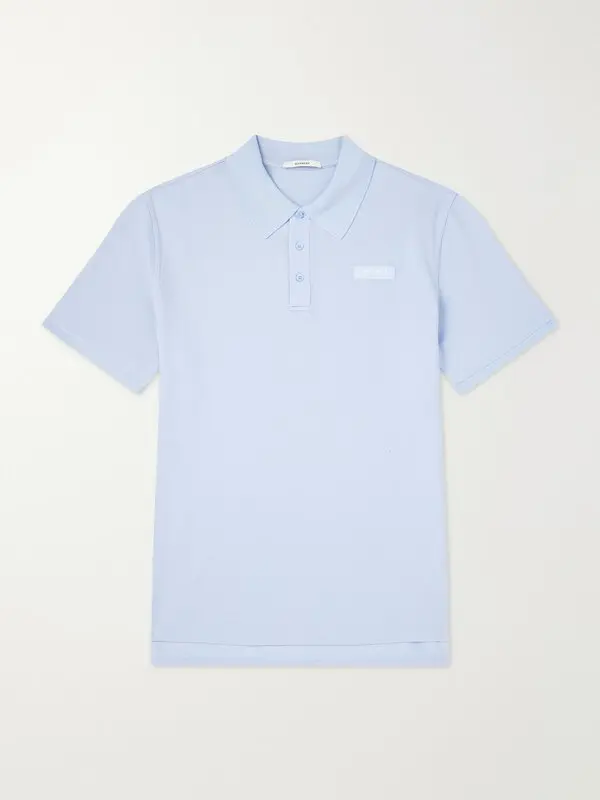 Givenchy Logo-appliqué Cotton-piqué Polo Shirt - Blue