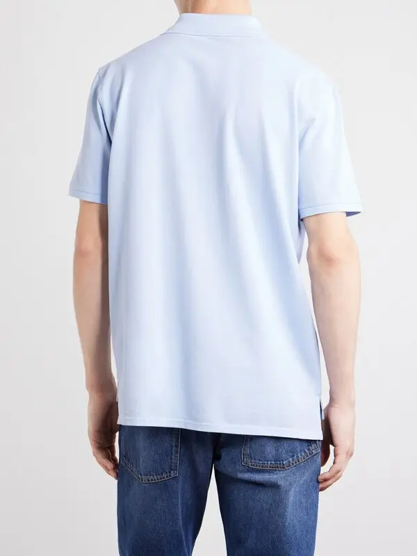 Givenchy Logo-appliqué Cotton-piqué Polo Shirt - Blue