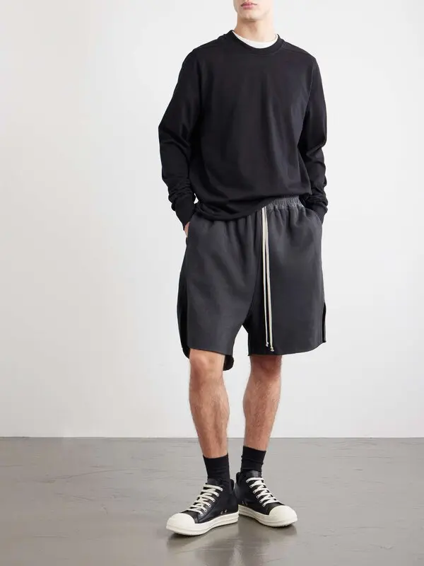 Rick Owens Straight-leg Cotton-jersey Drawstring Shorts
