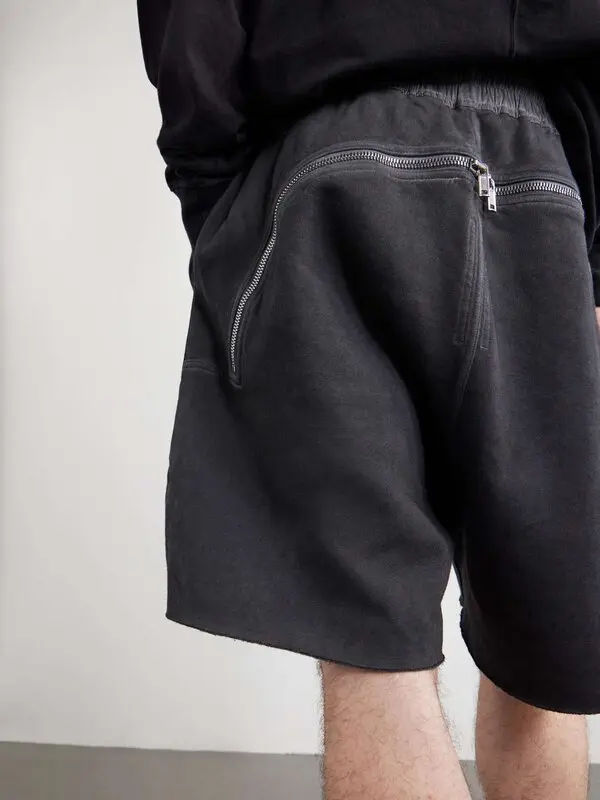 Rick Owens Straight-leg Cotton-jersey Drawstring Shorts