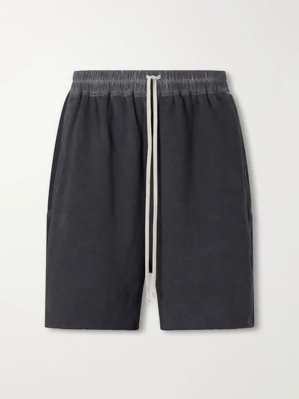 Rick Owens Straight-leg Cotton-jersey Drawstring Shorts