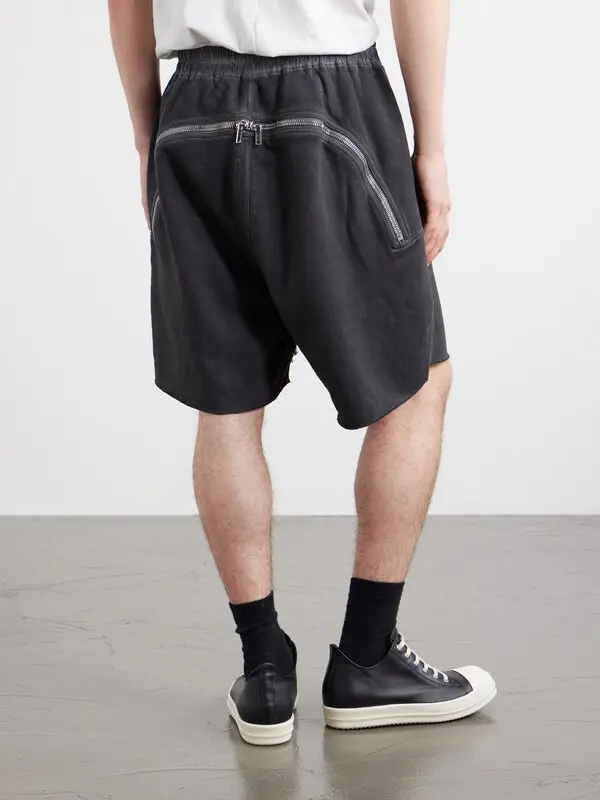 Rick Owens Straight-leg Cotton-jersey Drawstring Shorts