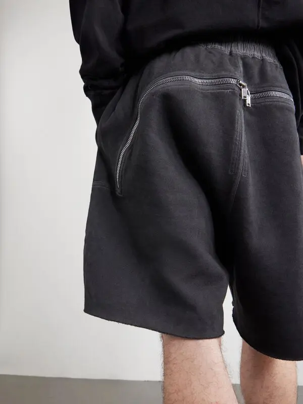 Rick Owens Straight-leg Cotton-jersey Drawstring Shorts