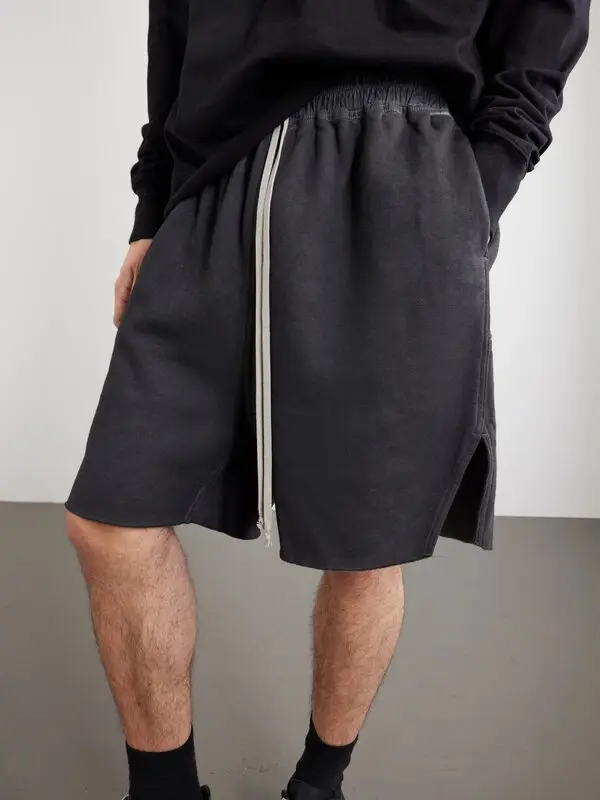 Rick Owens Straight-leg Cotton-jersey Drawstring Shorts