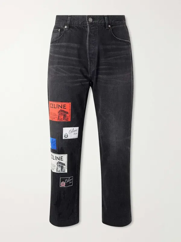 Celine Logo-appliquéd Straight-leg Jeans