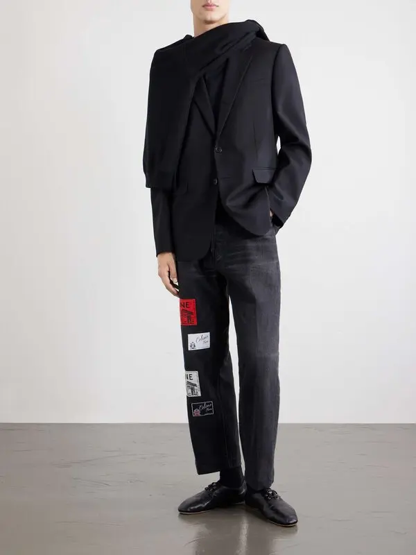 Celine Logo-appliquéd Straight-leg Jeans