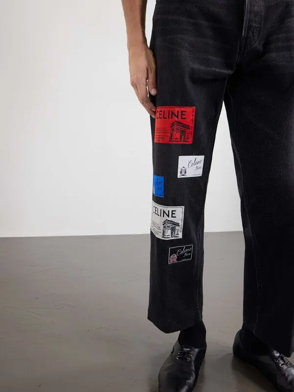 Celine Logo-appliquéd Straight-leg Jeans
