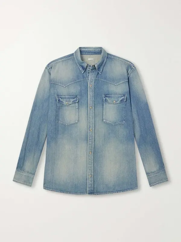 A.PRESSE Vintage Western Denim Shirt - Indigo