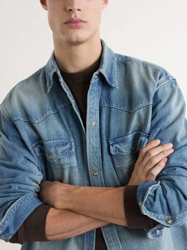 A.PRESSE Vintage Western Denim Shirt - Indigo