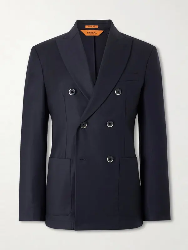 Barena Venezia Doria Double-breasted Wool-blend Blazer - Blue