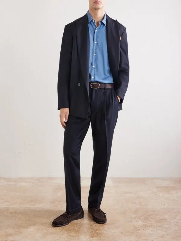 Barena Venezia Doria Double-breasted Wool-blend Blazer - Blue