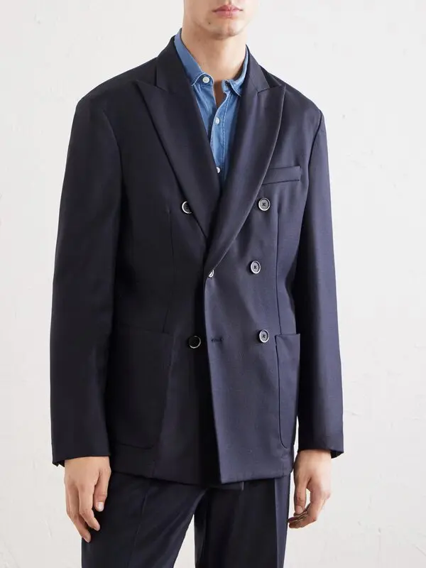 Barena Venezia Doria Double-breasted Wool-blend Blazer - Blue