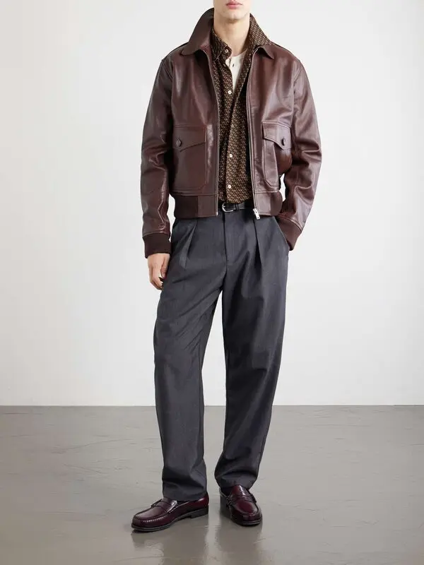 A.p.c. Gael Leather Bomber Jacket