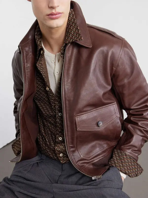 A.p.c. Gael Leather Bomber Jacket