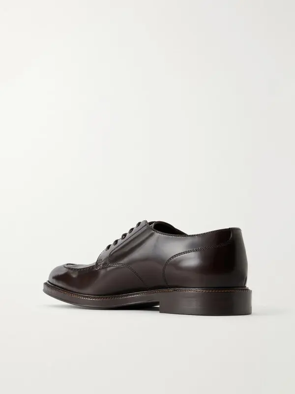 Brunello Cucinelli Leather Derby Shoes With Split-toe Design