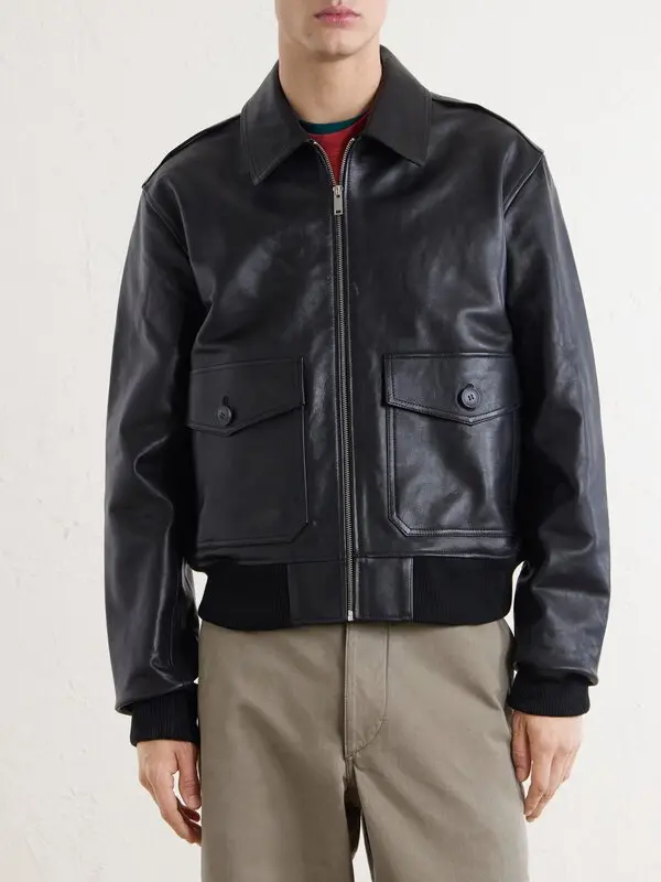 A.p.c. Leather Bomber Jacket