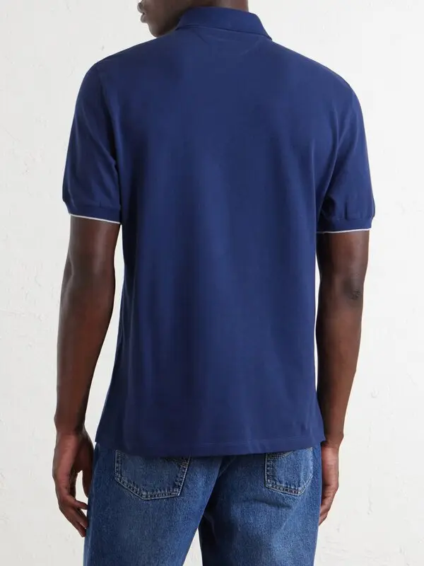 Brunello Cucinelli Logo-print Cotton-piqué Polo Shirt