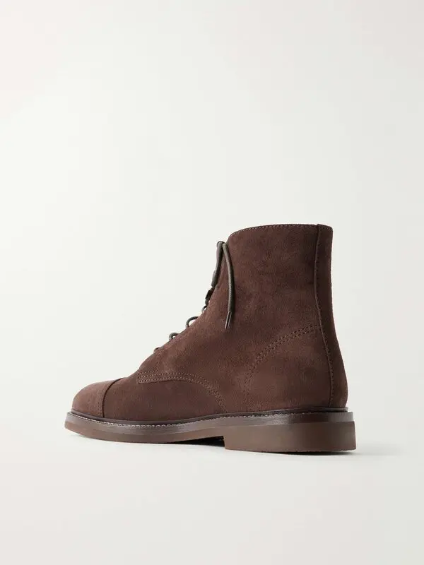 Brunello Cucinelli Suede Lace-up Boots