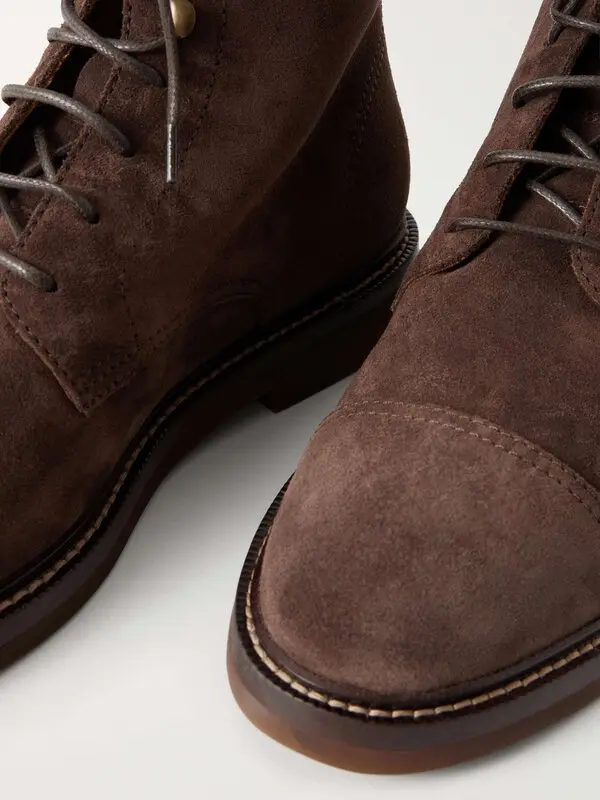 Brunello Cucinelli Suede Lace-up Boots
