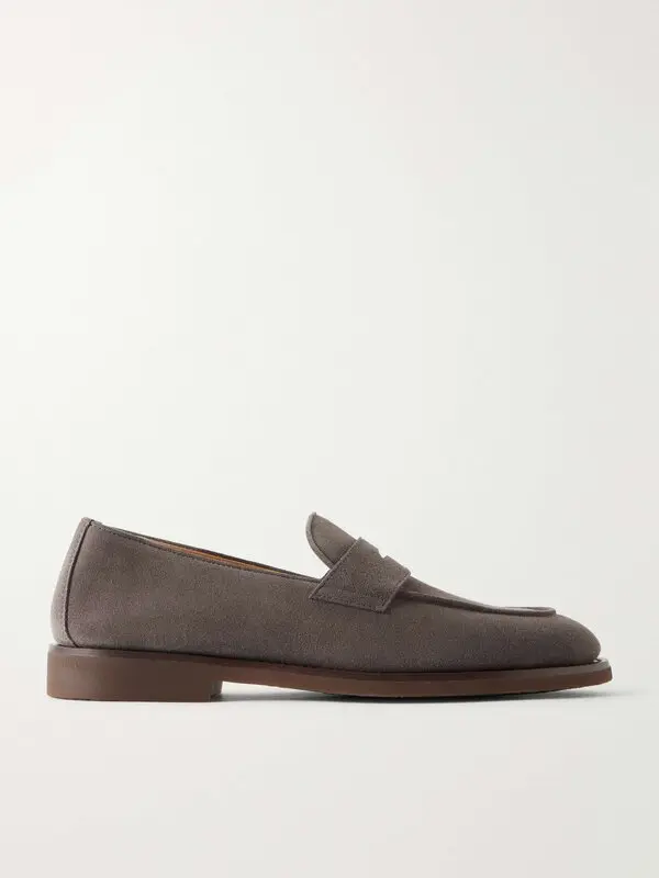 Brunello Cucinelli Suede Penny Loafers