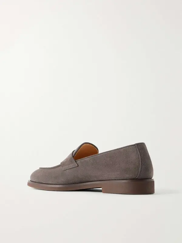 Brunello Cucinelli Suede Penny Loafers